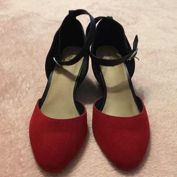 torrid | Shoes | Red Suede Pointy Wedge | Poshmark